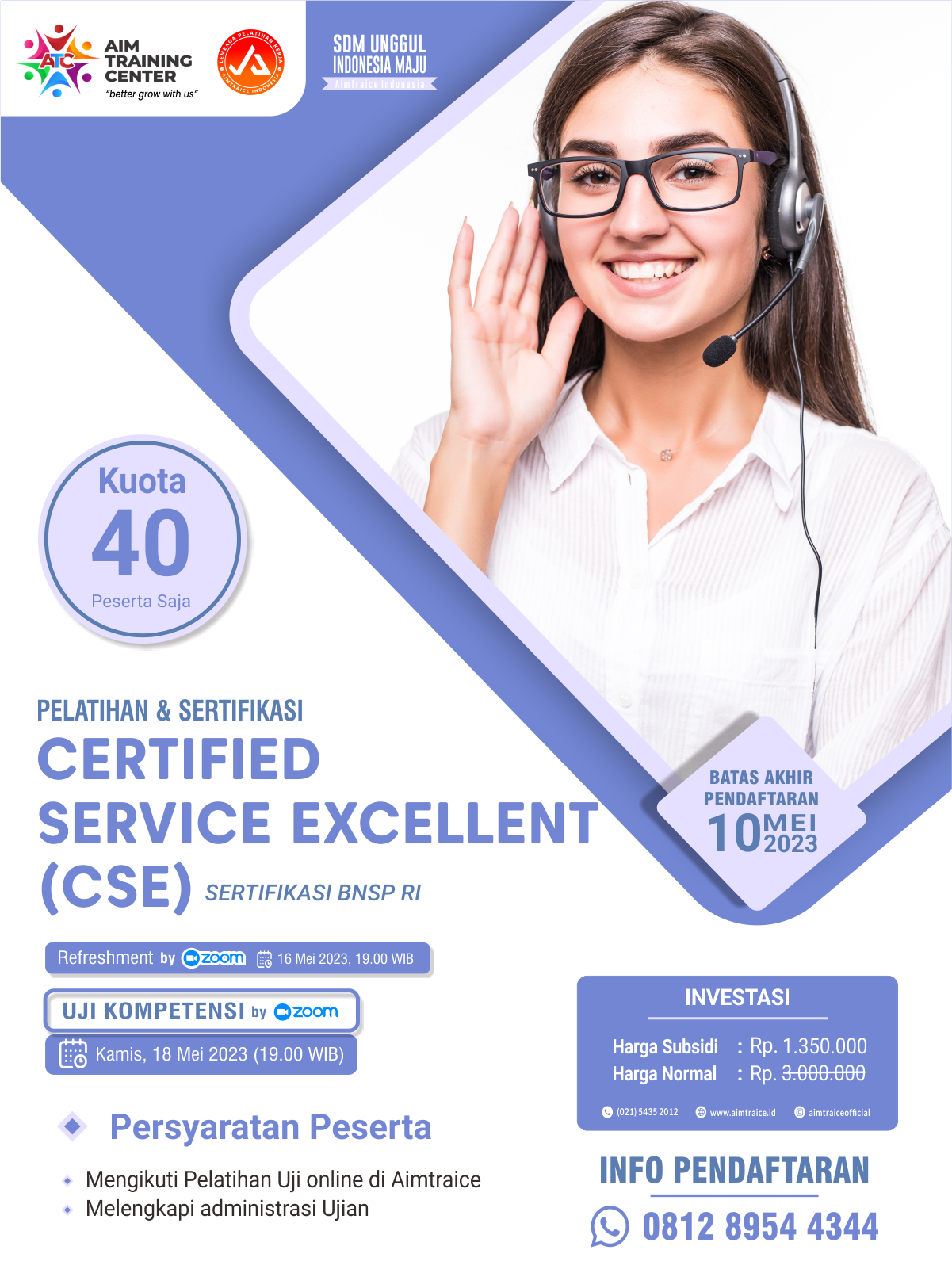 Pelatihan & Sertifikasi Certified Service Excellent(CSE)