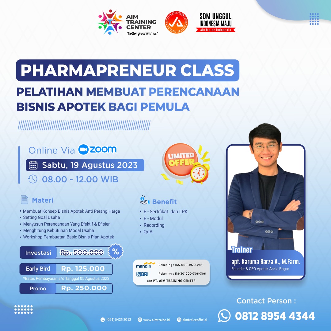 Pharmapreneur Class Pelatihan Membuat Perencanaan Bisnis Apotek Bagi Pemula