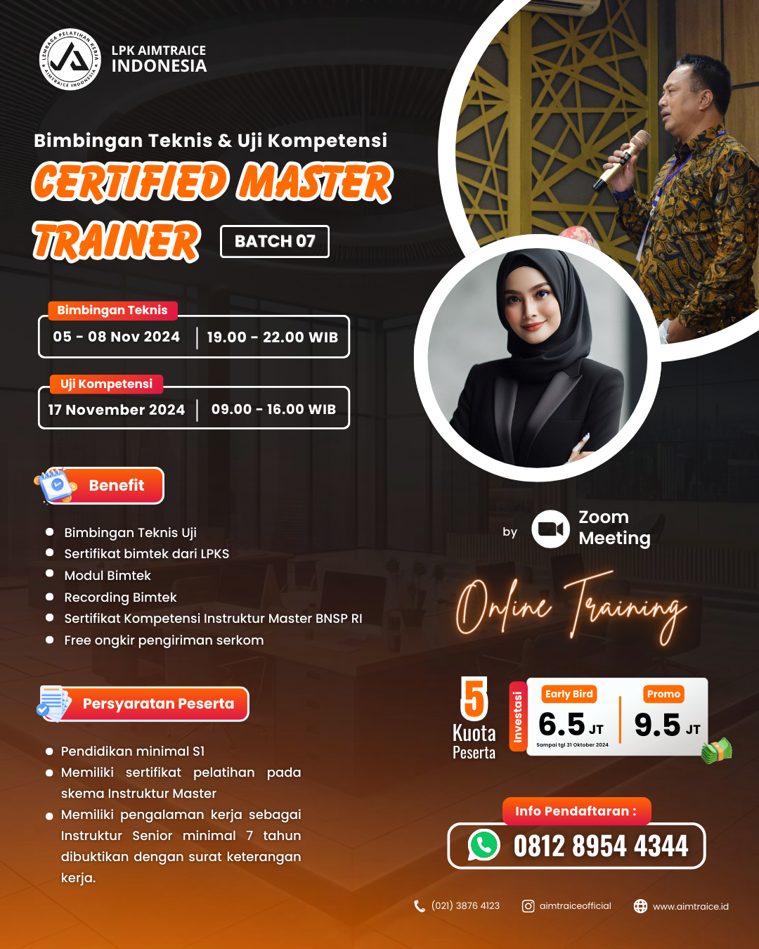 Sertifikasi BNSP RI-Full Online Skema Master Trainer (KKNI Level 6) Batch 7