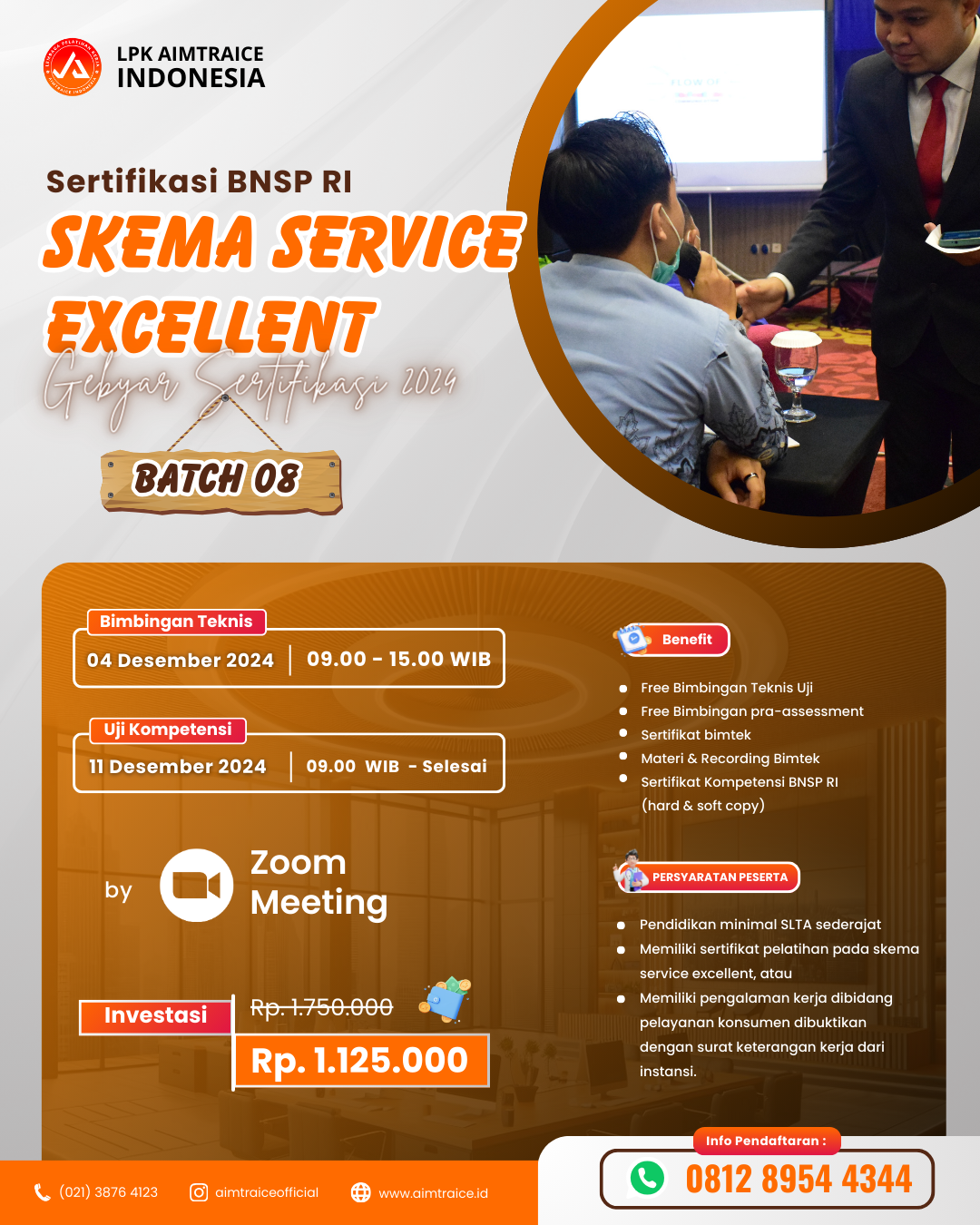 SERTIFIKASI BNSP RI SKEMA SERVICE EXCELLENT BATCH 08