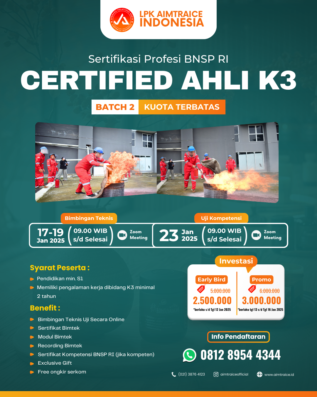SERTIFIKASI PROFESI BNSP RI CERTIFIED AHLI K3 BATCH 2